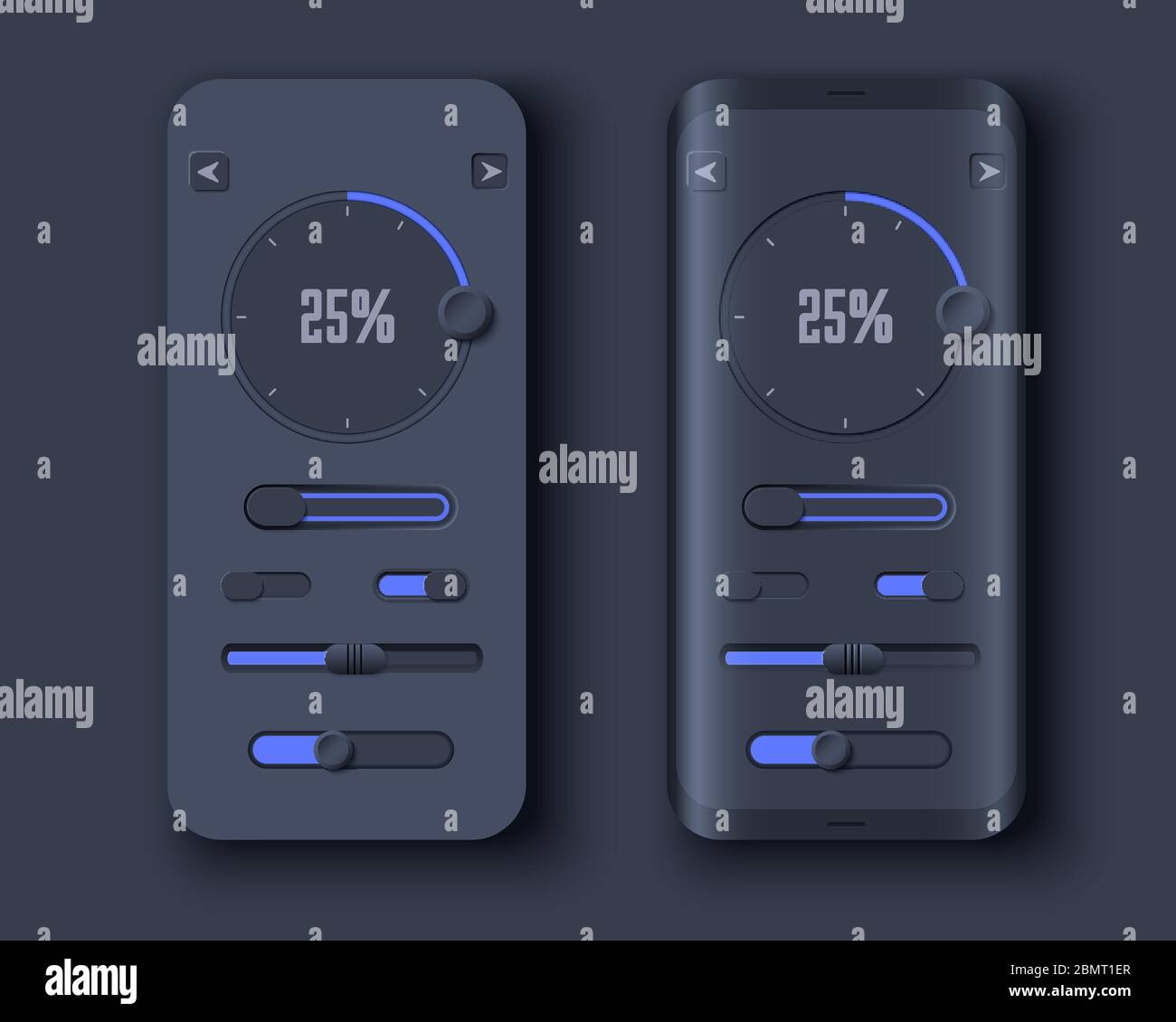 Neumorph UI kit on device screen Stock Vector Image & Art - Alamy