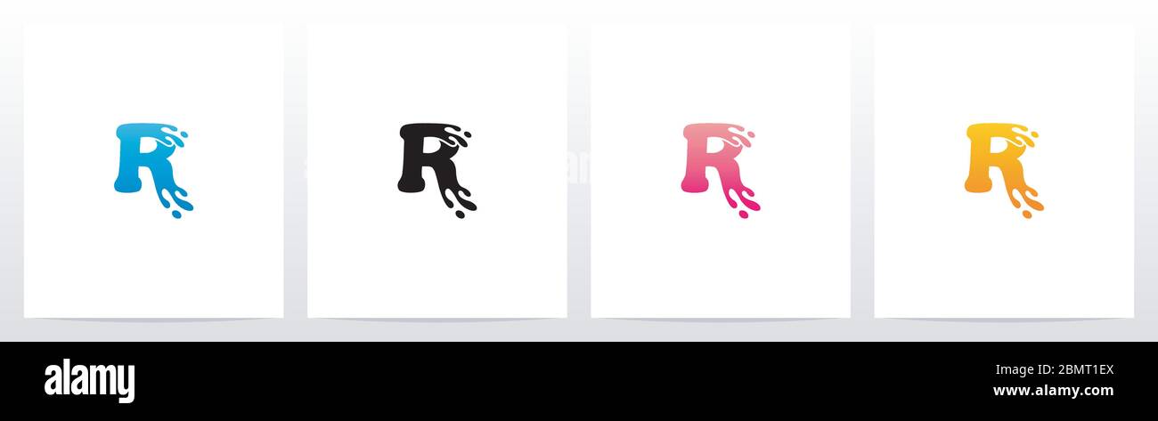 Water Splash On Letter Logo Design R Stock Vector Image & Art - Alamy