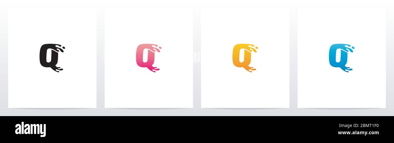 Water Splash On Letter Logo Design Q Stock Vector Image & Art - Alamy