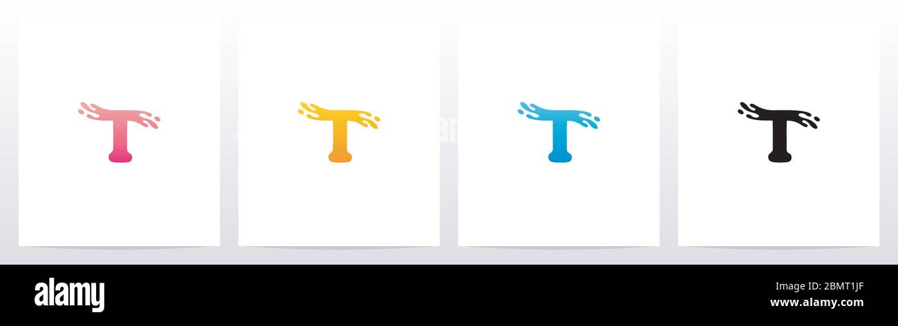 Water Splash On Letter Logo Design T Stock Vector Image & Art - Alamy