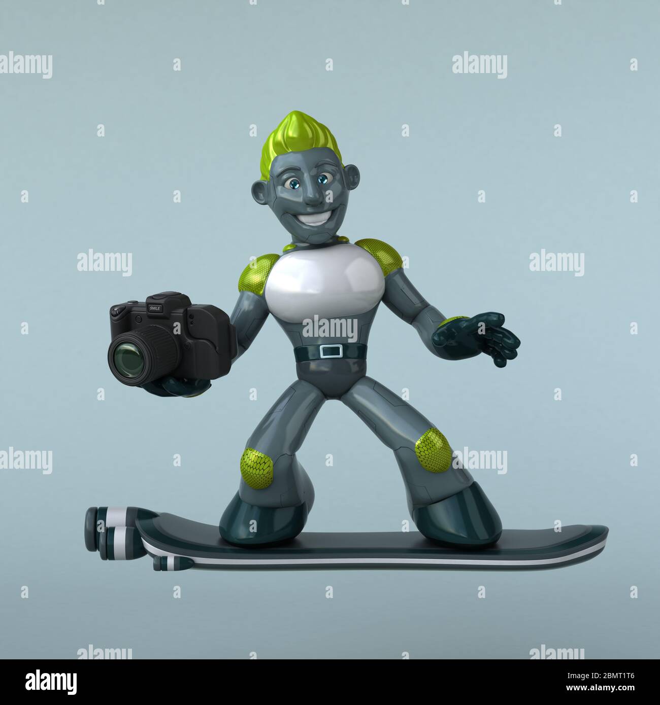 Green Robot - 3D Illustration Stock Photo - Alamy