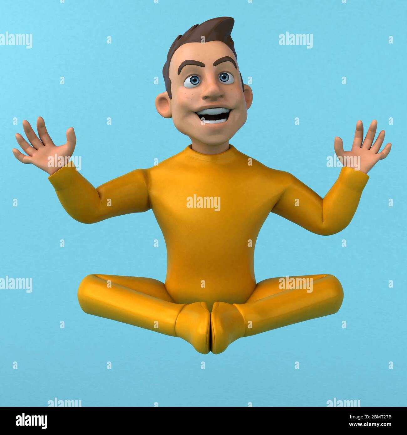 Fun 3D cartoon yellow character Stock Photo - Alamy