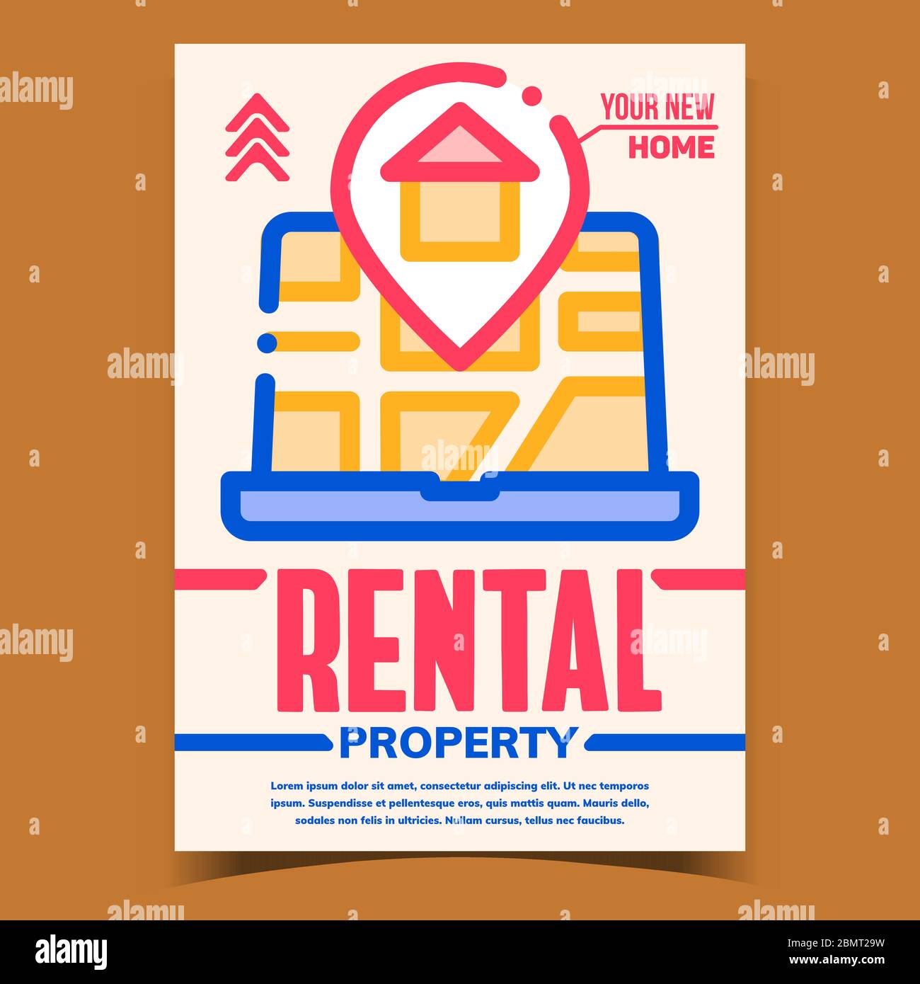 Rental Property Creative Advertising Banner Vector Illustration Stock ...