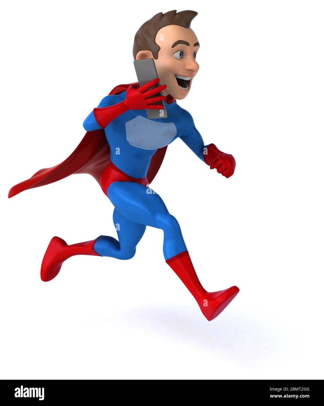 Fun superhero - 3D Illustration Stock Photo - Alamy