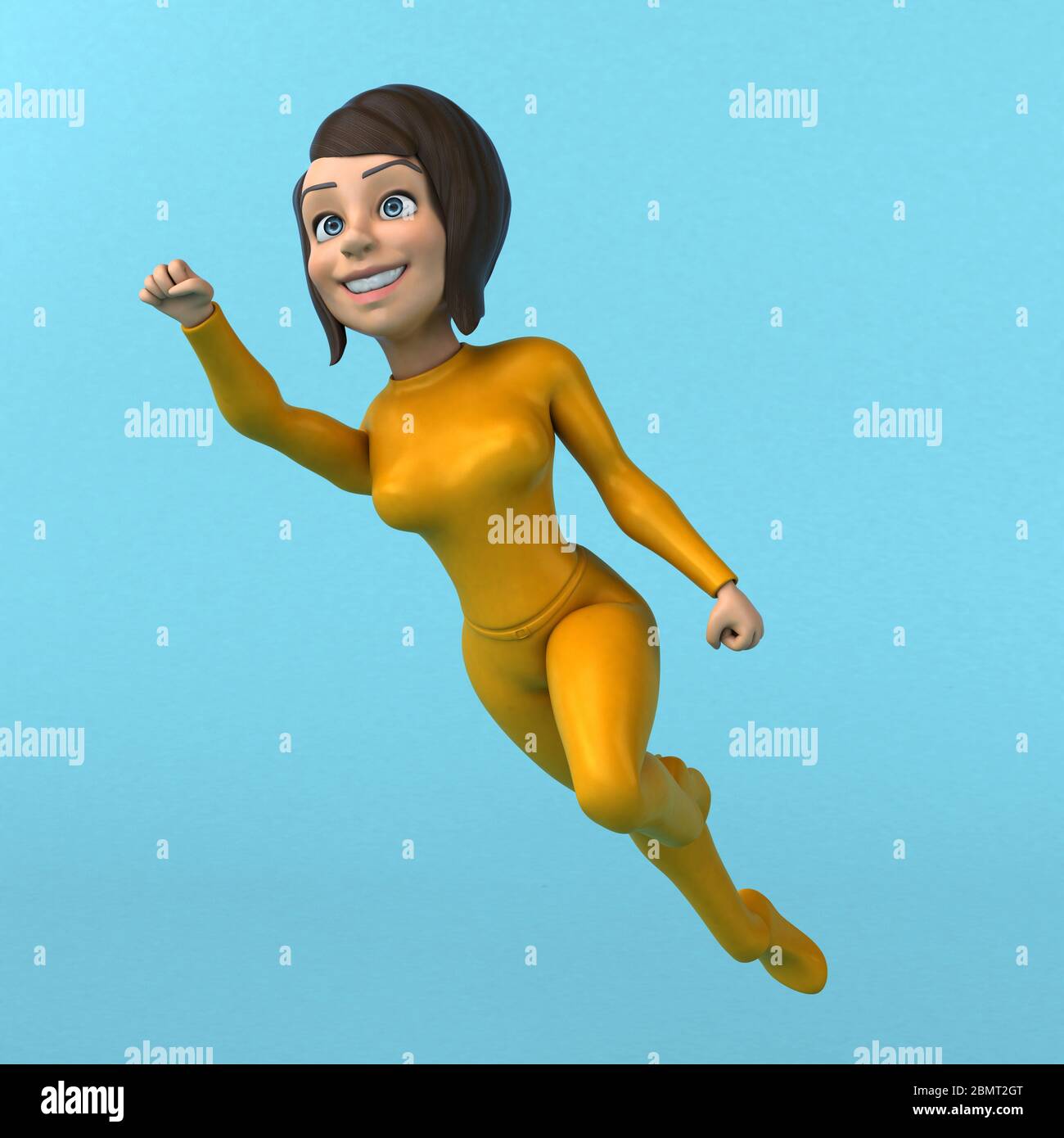Fun 3D cartoon yellow girl Stock Photo - Alamy