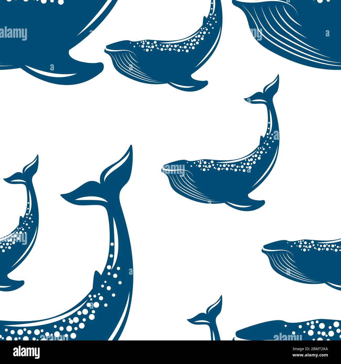 Whale. Vector illustration, flat style. Seamless pattern Stock Vector ...