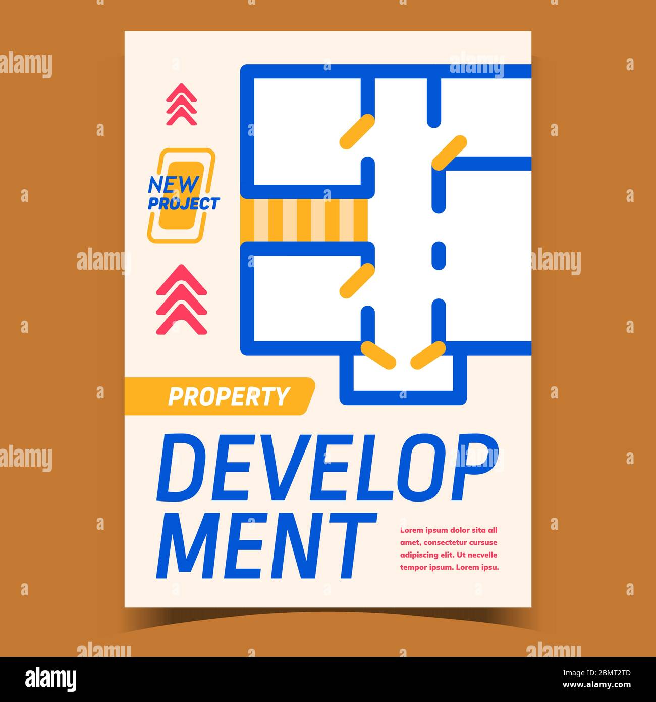 Property Development Advertising Banner Flat Vector Illustration Stock ...