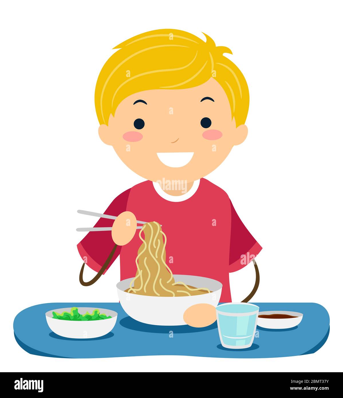 Illustration of Stickman Teenage Guy Using Chopsticks and Eating ...