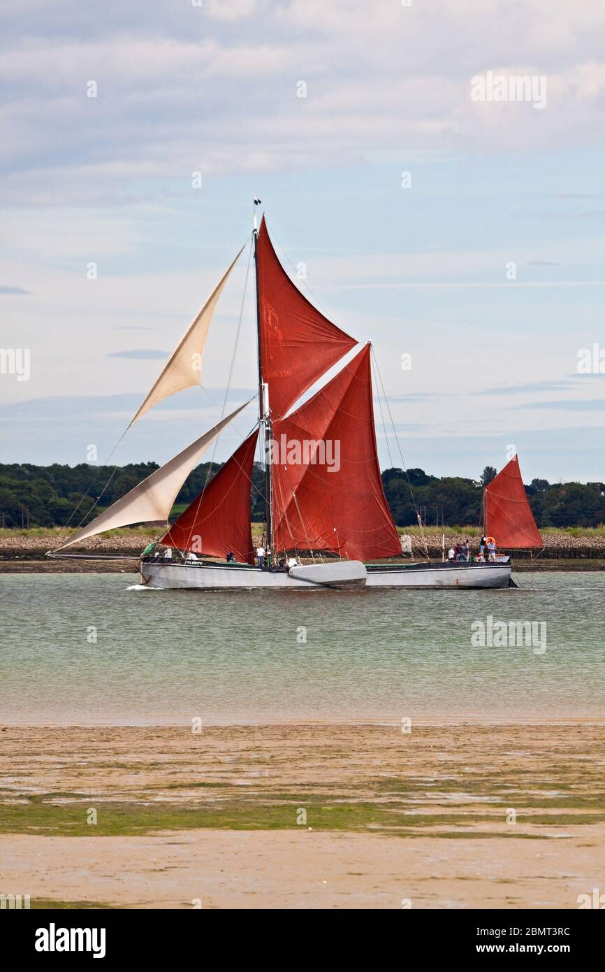 The Thames sailing barge Xylonite in full sail Stock Photo - Alamy