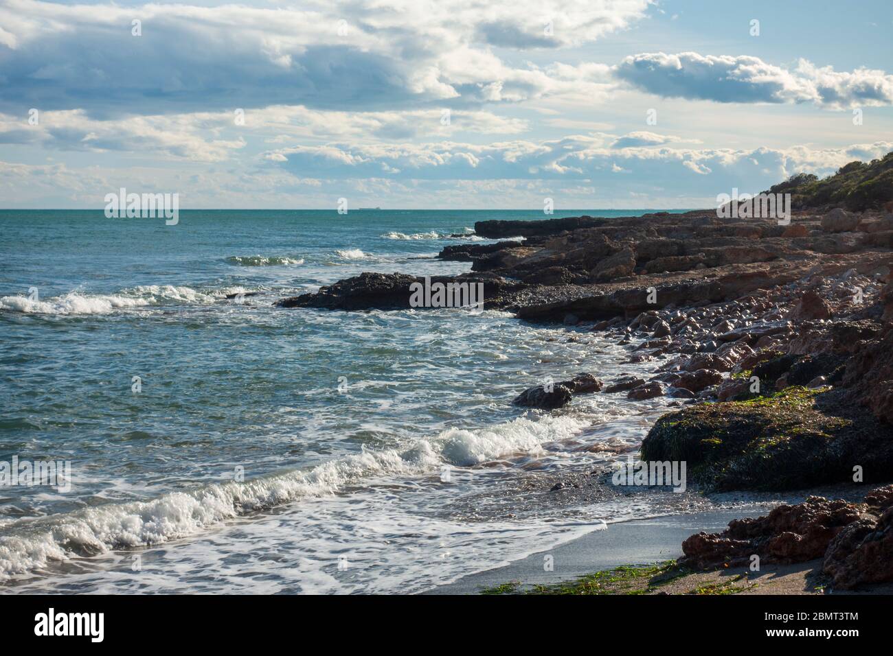 The coast of renega a clear day in Oropesa, Spain Stock Photo - Alamy