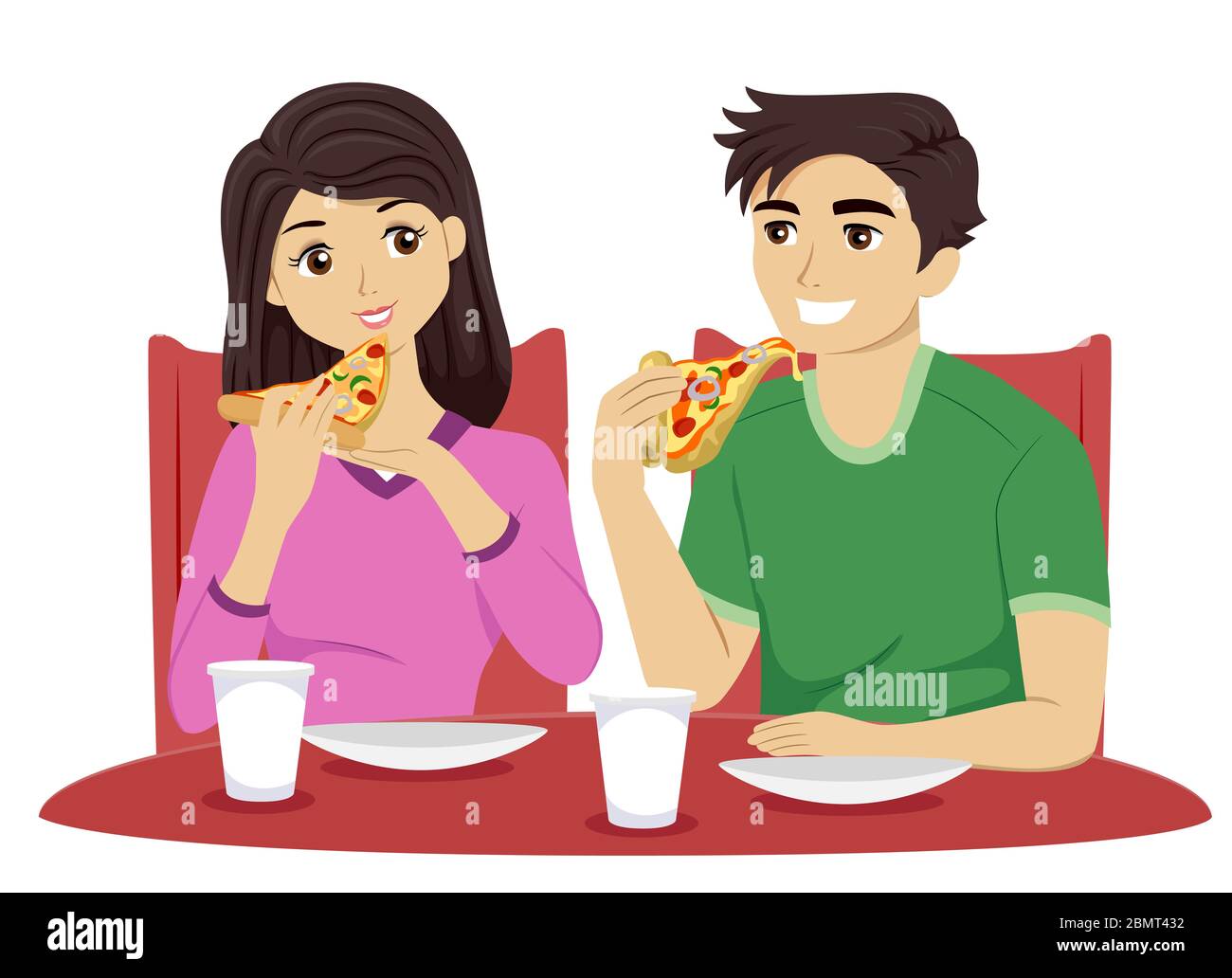 Illustration of Teenage Girl and Guy Couple Eating Pizza Together Stock ... Illustration of Teenage Girl and Guy Couple Eating Pizza Together Stock ...