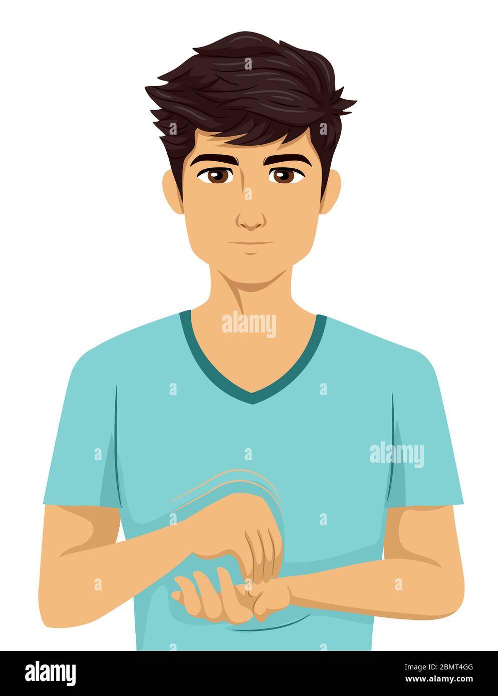 Illustration of a Teenage Guy Showing Doctor in Sign Language Stock ...