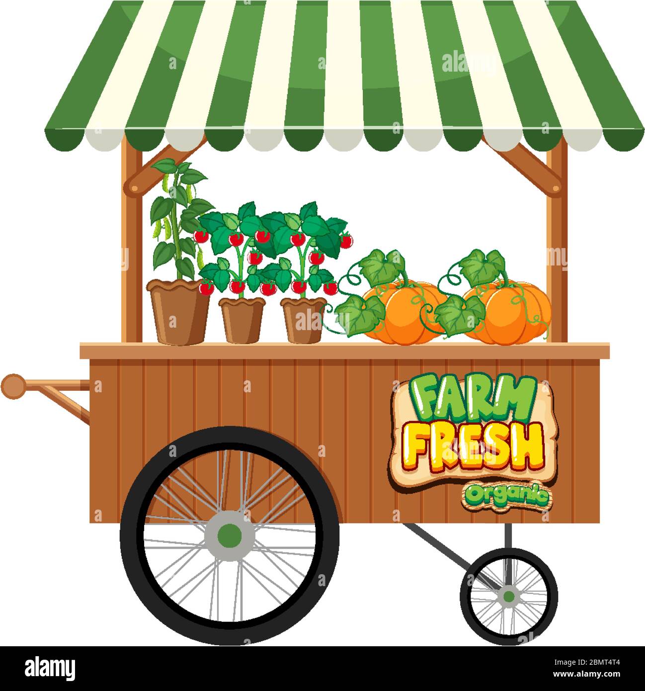 Food vendor with fresh vegetables on white background illustration ...