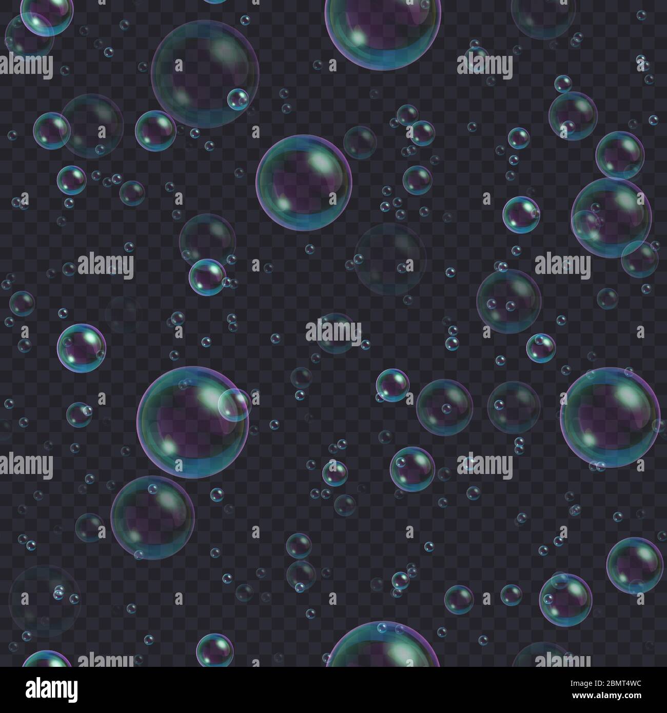 Soap bubbles seamless background. Abstract floating shampoo, bath ...