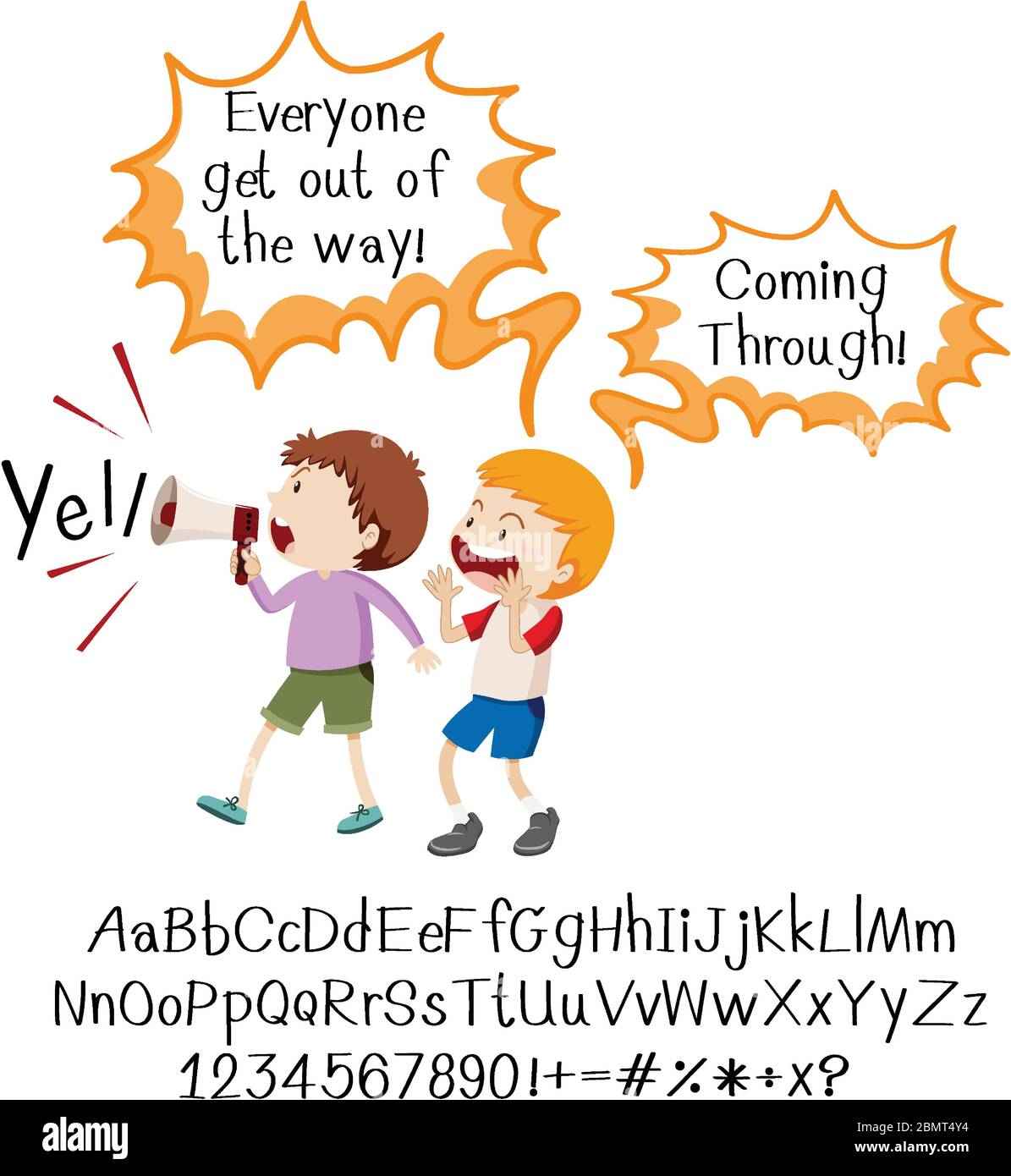 English phrase with people in actions on white background illustration ...