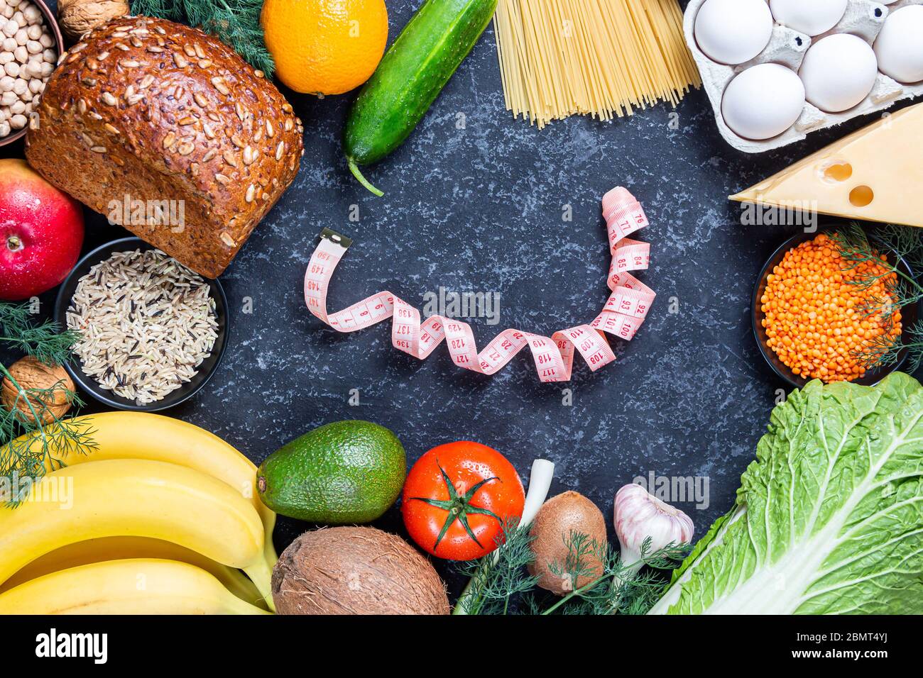 Healthy lifestyle diet concept picture of balanced nutrition with ...