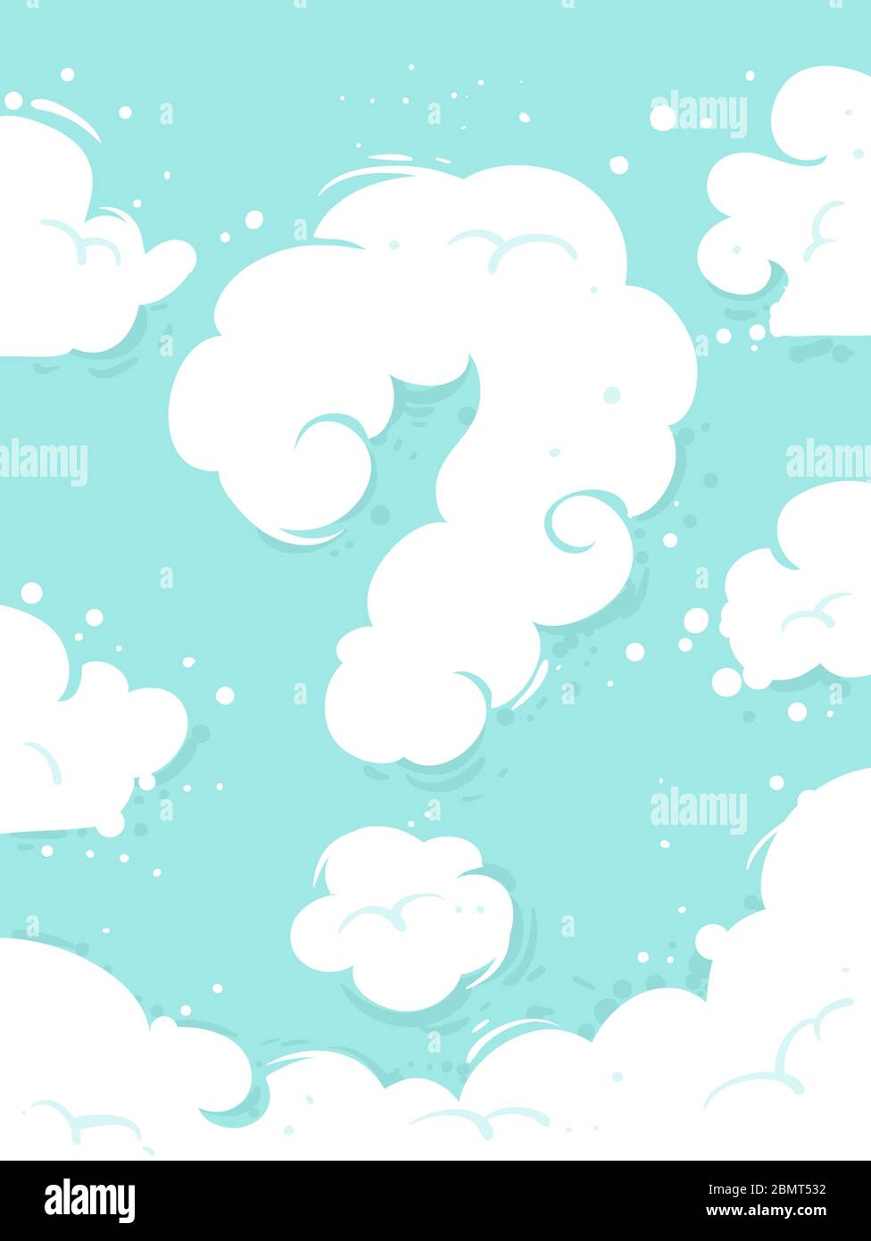 Illustration of Clouds with One Forming a Question Mark Stock Photo - Alamy