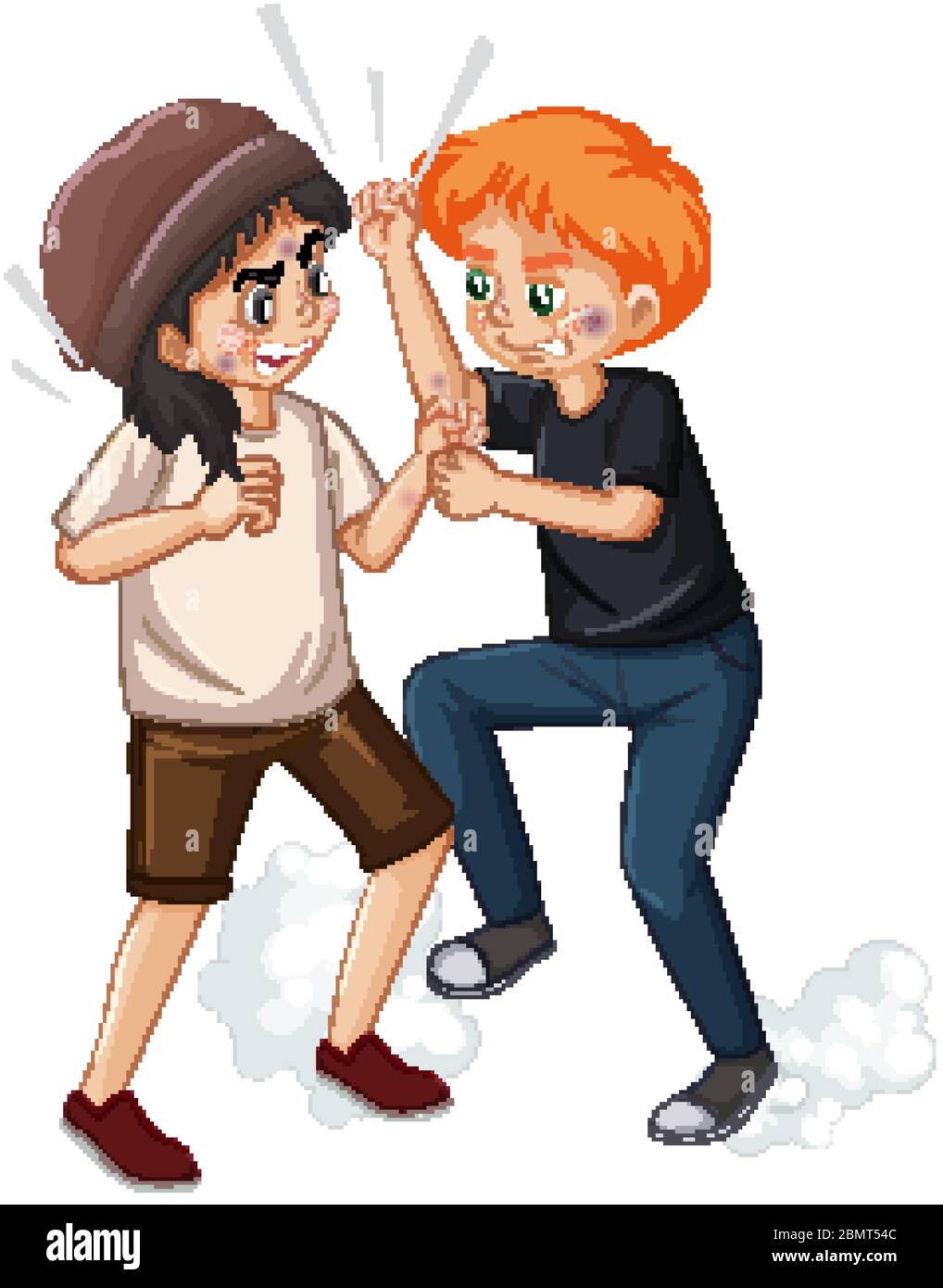 Domestic violence scene with people fighting illustration Stock Vector ...