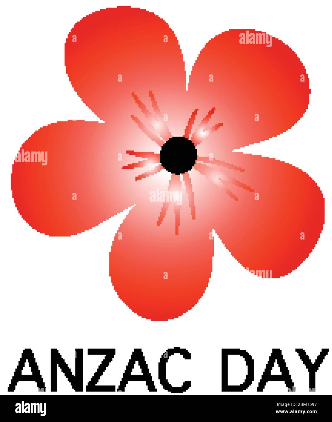 Anzac day on sign on white background illustration Stock Vector Image ...