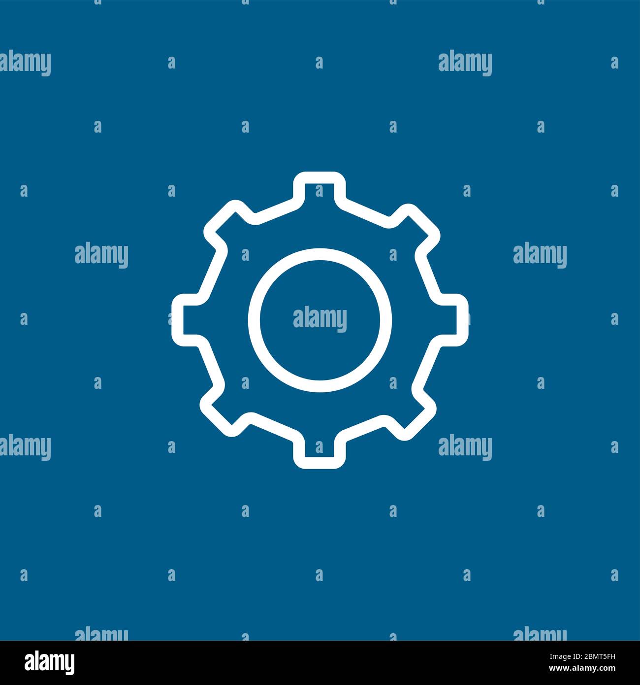 Gear Line Blue Icon On White Background. Blue Flat Style Vector ...