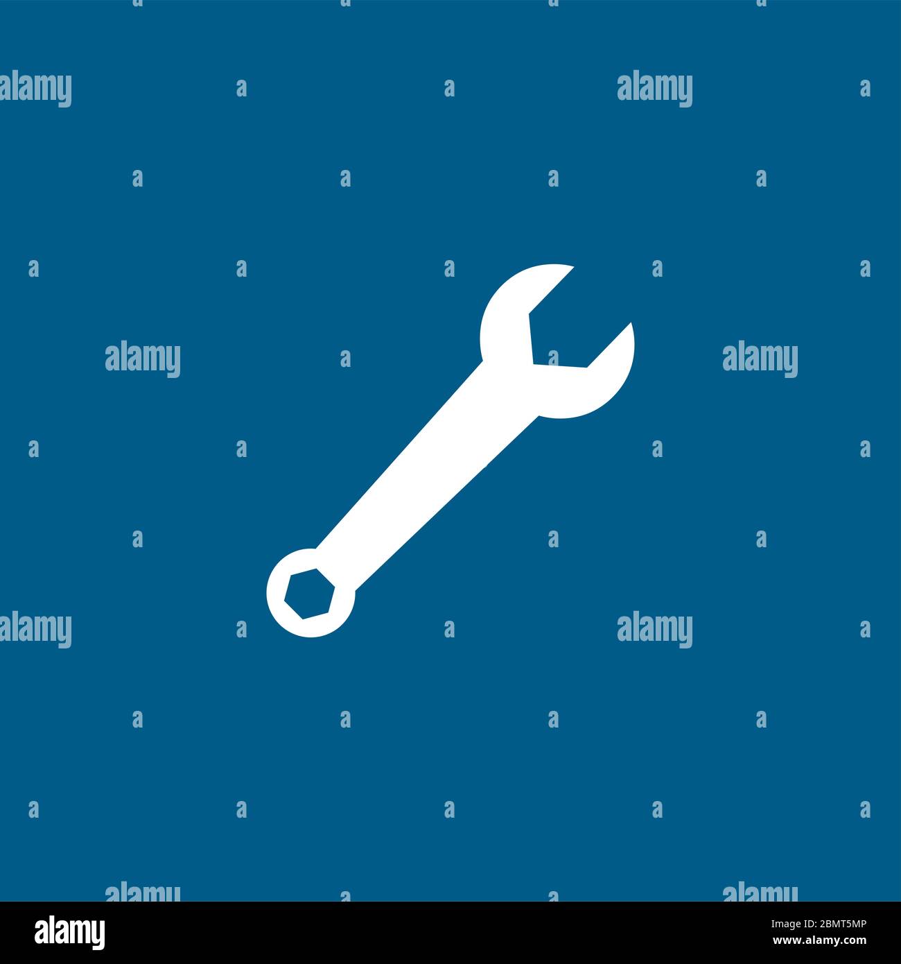 Wrench Blue Icon On White Background. Blue Flat Style Vector ...