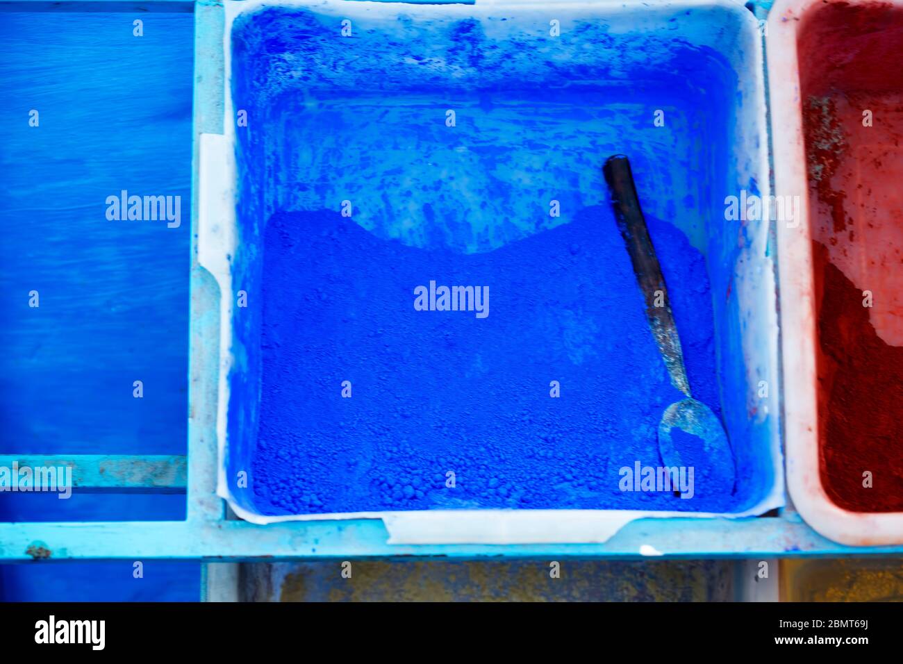 Blue pigment powder micro cobalt, Morocco Stock Photo - Alamy