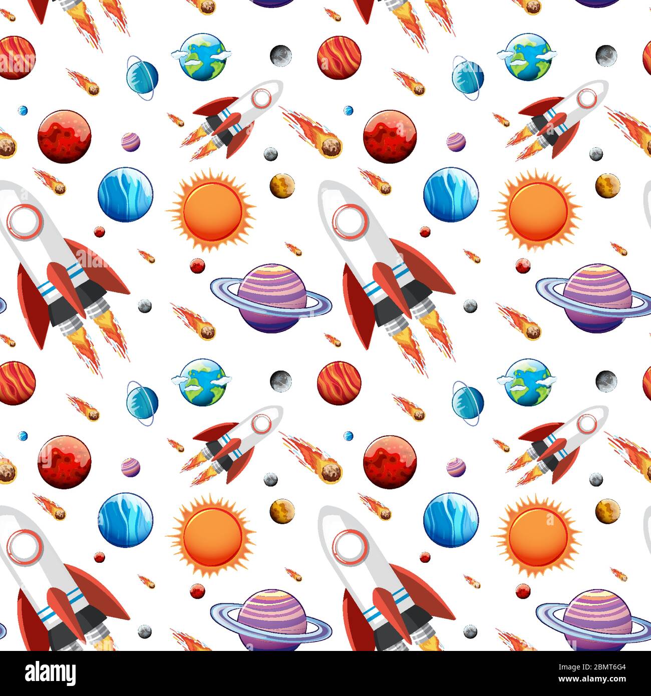 Stars planets pattern Cut Out Stock Images & Pictures - Alamy