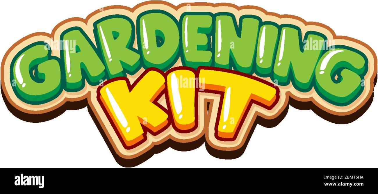 Font design for word gardening kit on white background illustration ...