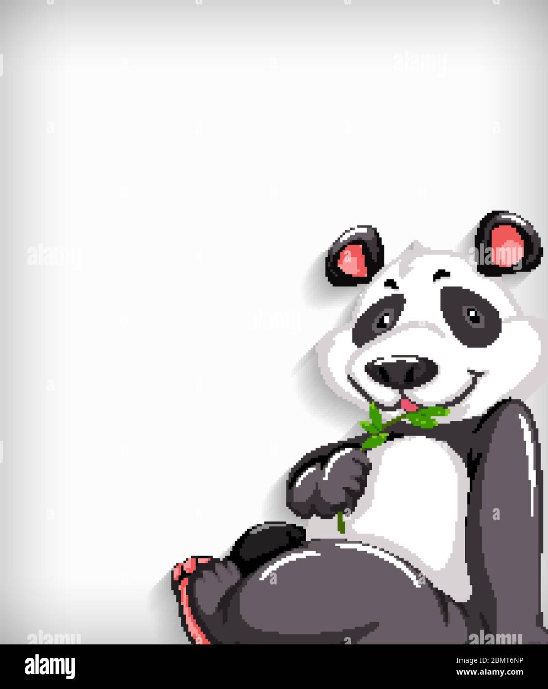 Background template design with plain color and panda illustration ...