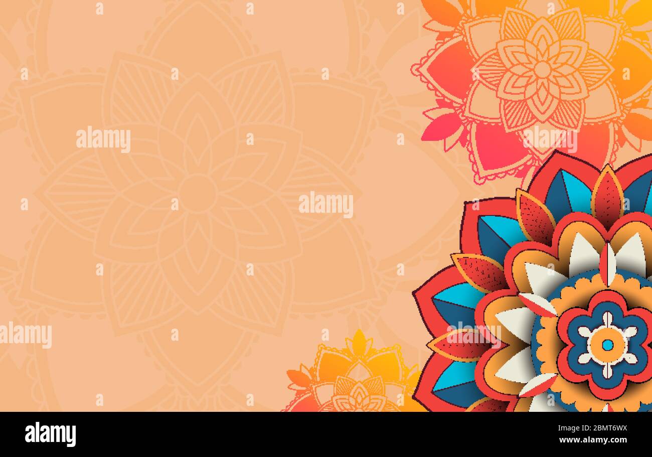 Background template with mandala pattern design illustration Stock ...