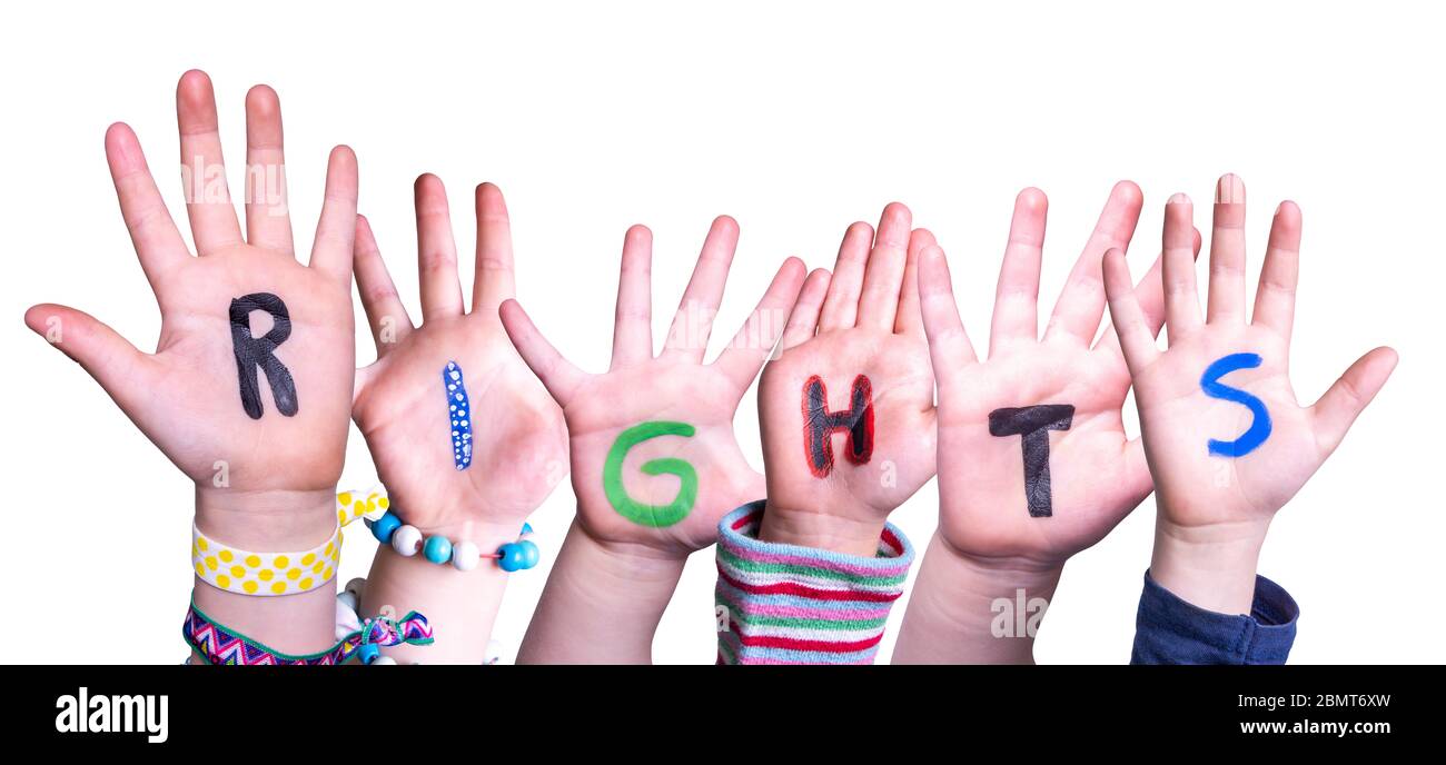Children Hands Building Word Rights, Isolated Background Stock Photo ...