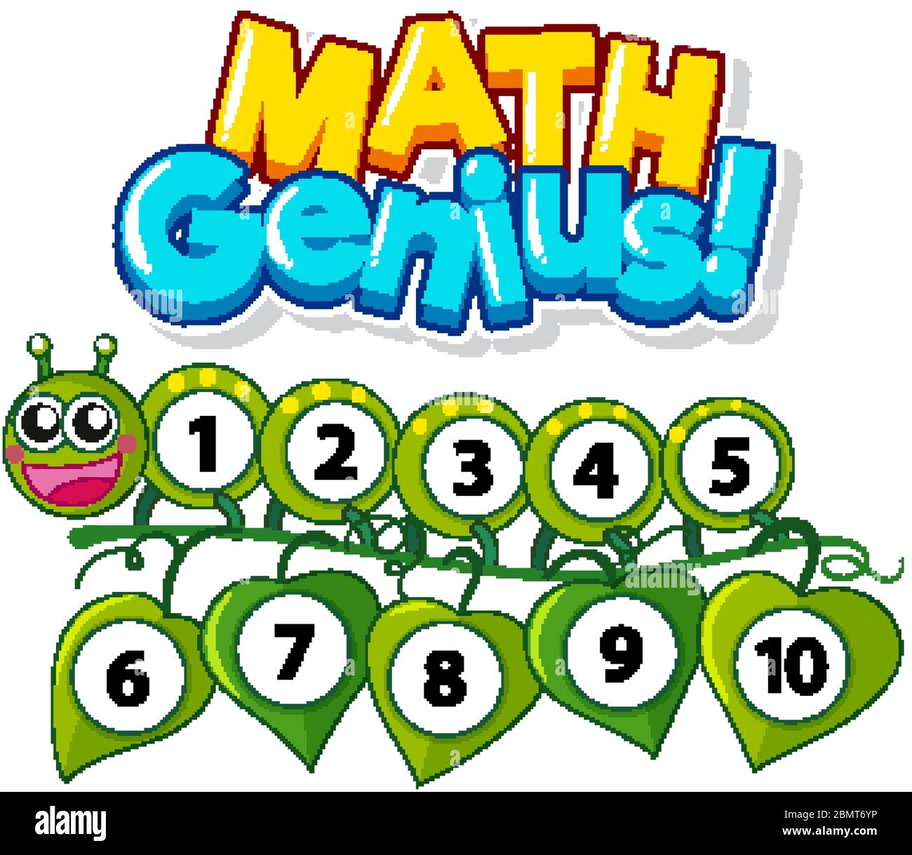 Font design for math genius with numbers one to ten illustration Stock ...