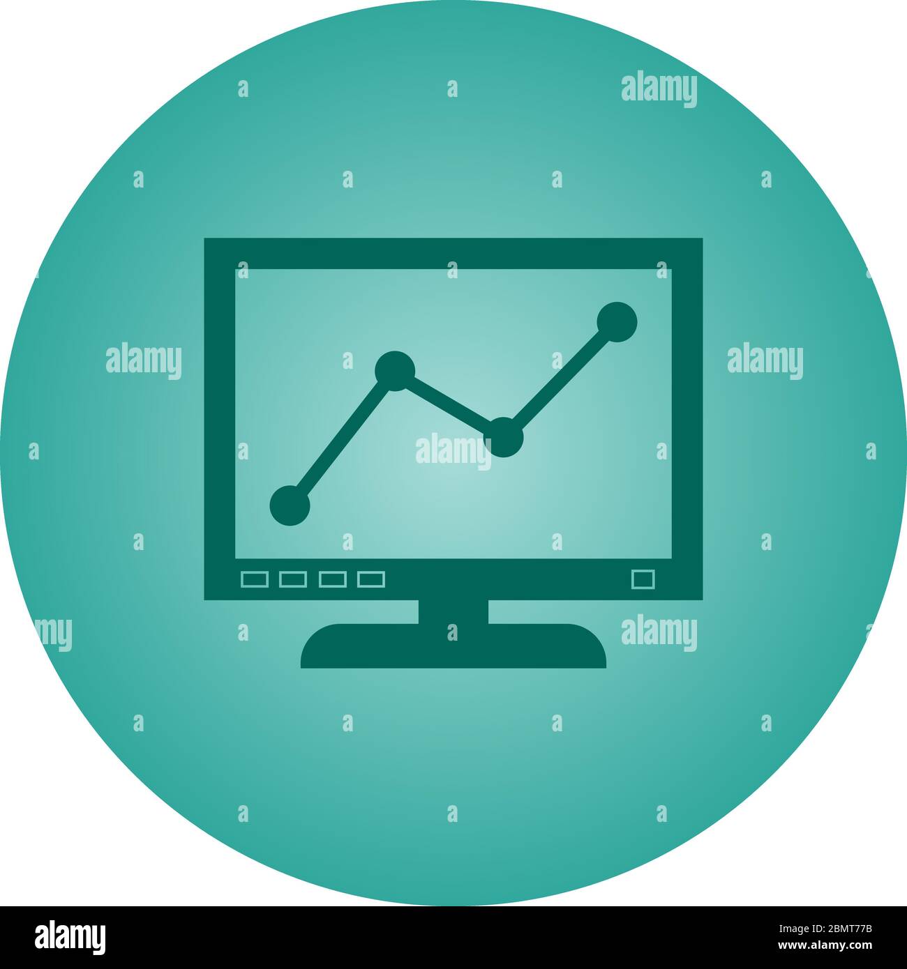 Beautiful graph on computer Vector Glyph icon Stock Vector Image & Art ...