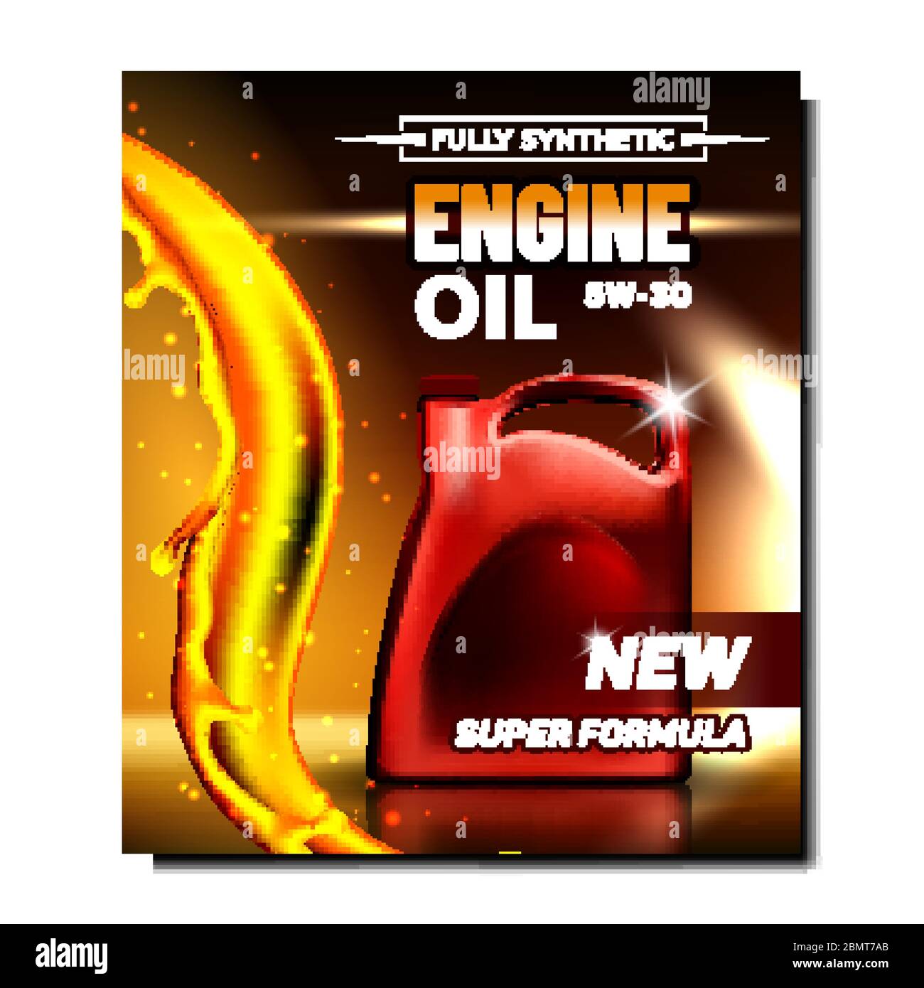 Car Engine Lubrication Oil Promo Poster Vector Stock Vector Image & Art ...