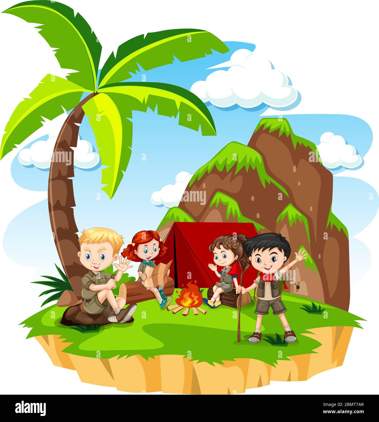 Kids Camping Clip Art