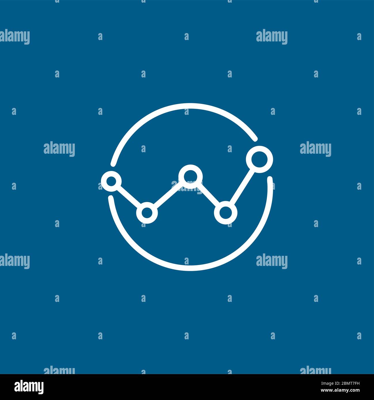 Analytics Line Icon On Blue Background. Blue Flat Style Vector ...