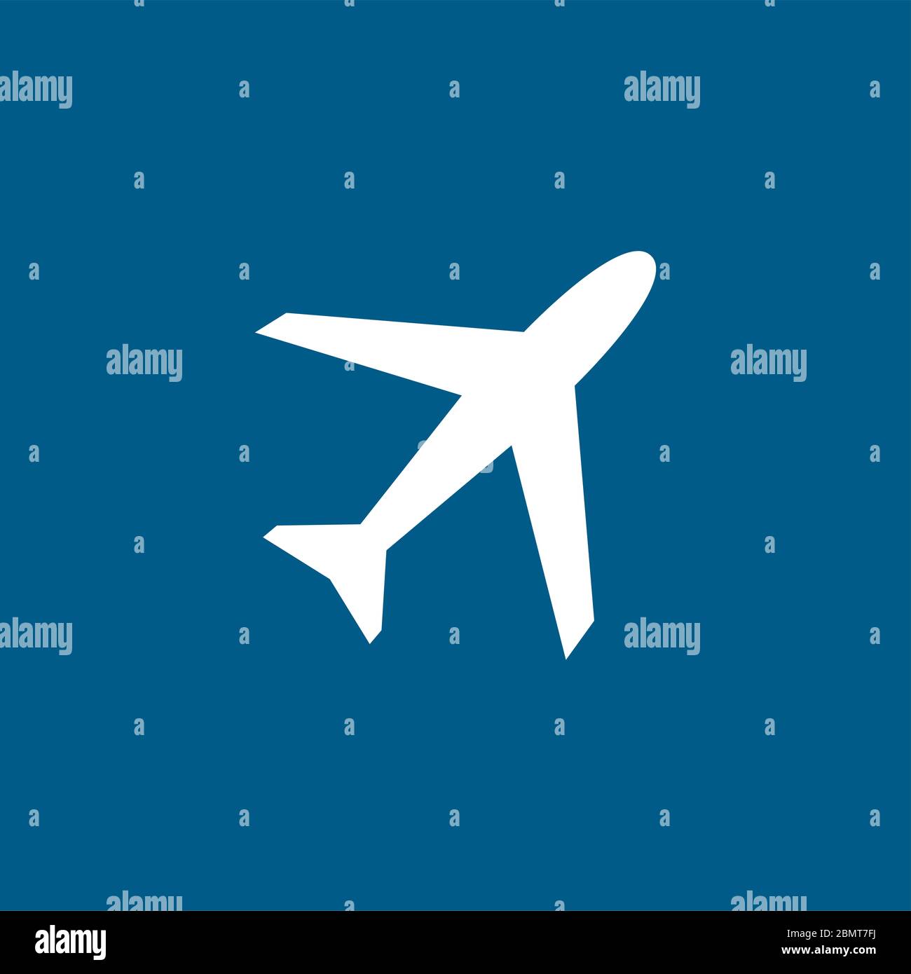 Airplane Icon On Blue Background. Blue Flat Style Vector Illustration ...