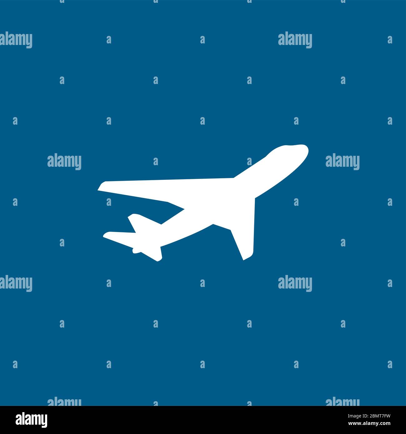 Airplane Icon On Blue Background. Blue Flat Style Vector Illustration ...