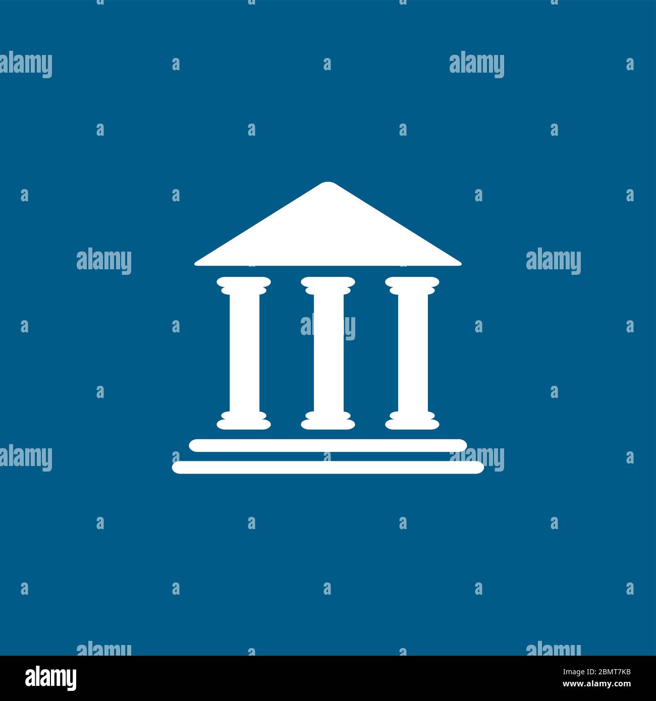Bank Icon On Blue Background. Blue Flat Style Vector Illustration Stock ...