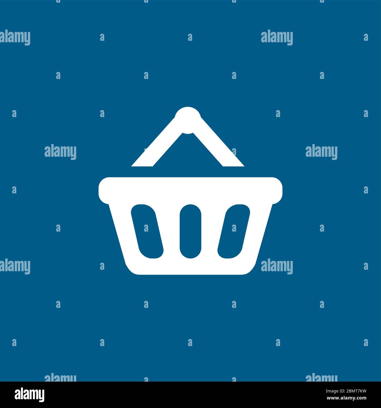 Basket Icon On Blue Background. Blue Flat Style Vector Illustration ...