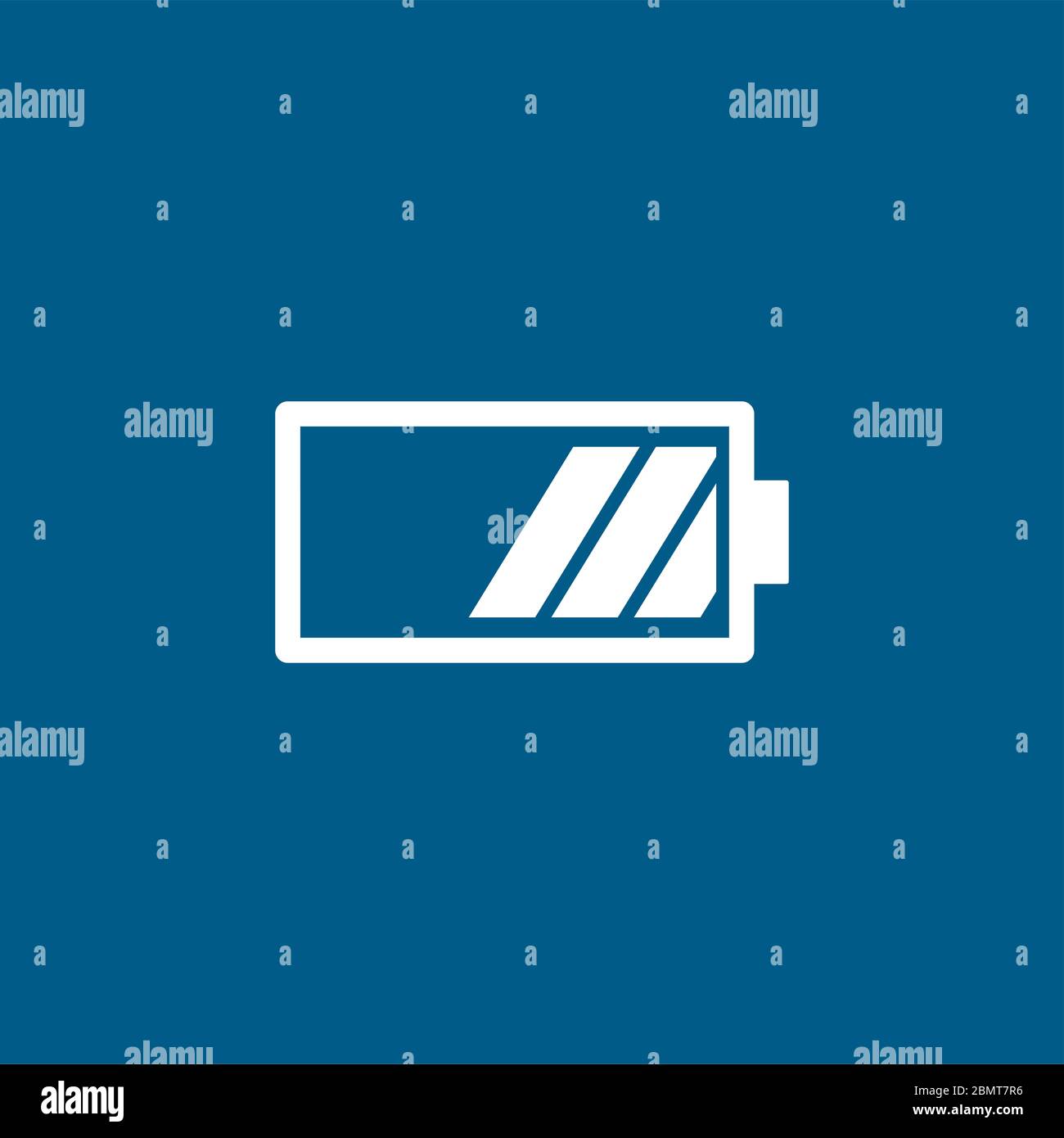 Battery Icon On Blue Background. Blue Flat Style Vector Illustration ...