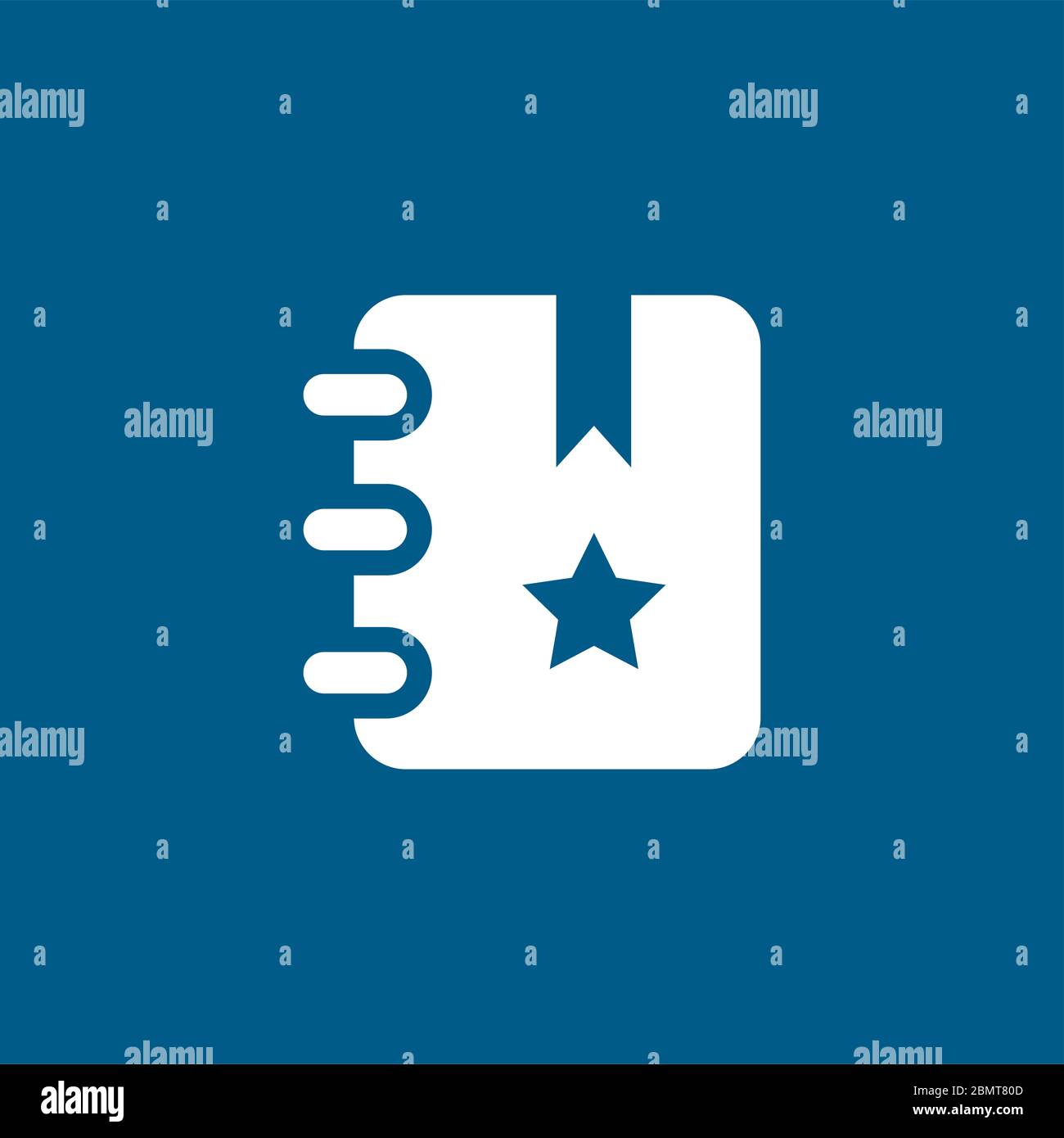 Bookmark Icon On Blue Background. Blue Flat Style Vector Illustration ...