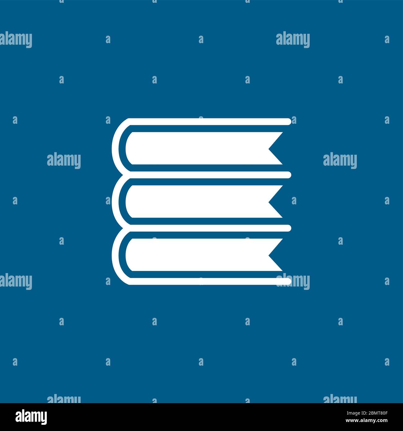 Book Icon On Blue Background. Blue Flat Style Vector Illustration Stock ...
