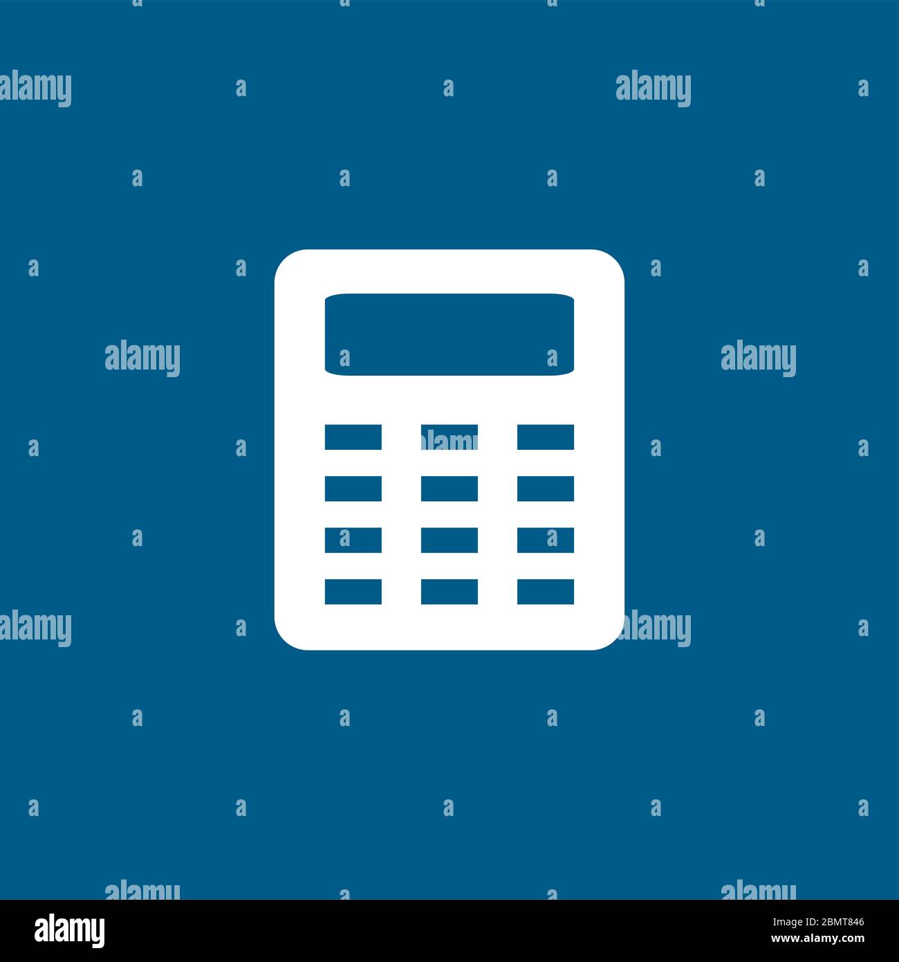 Calculator Icon On Blue Background. Blue Flat Style Vector Illustration ...