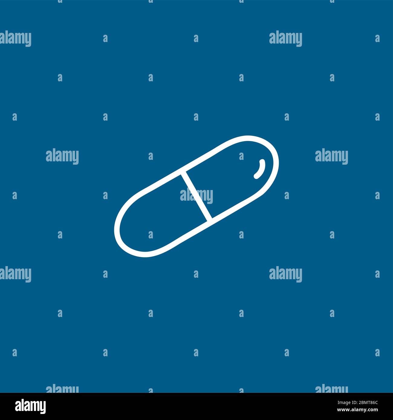 Capsule Line Icon On Blue Background. Blue Flat Style Vector ...
