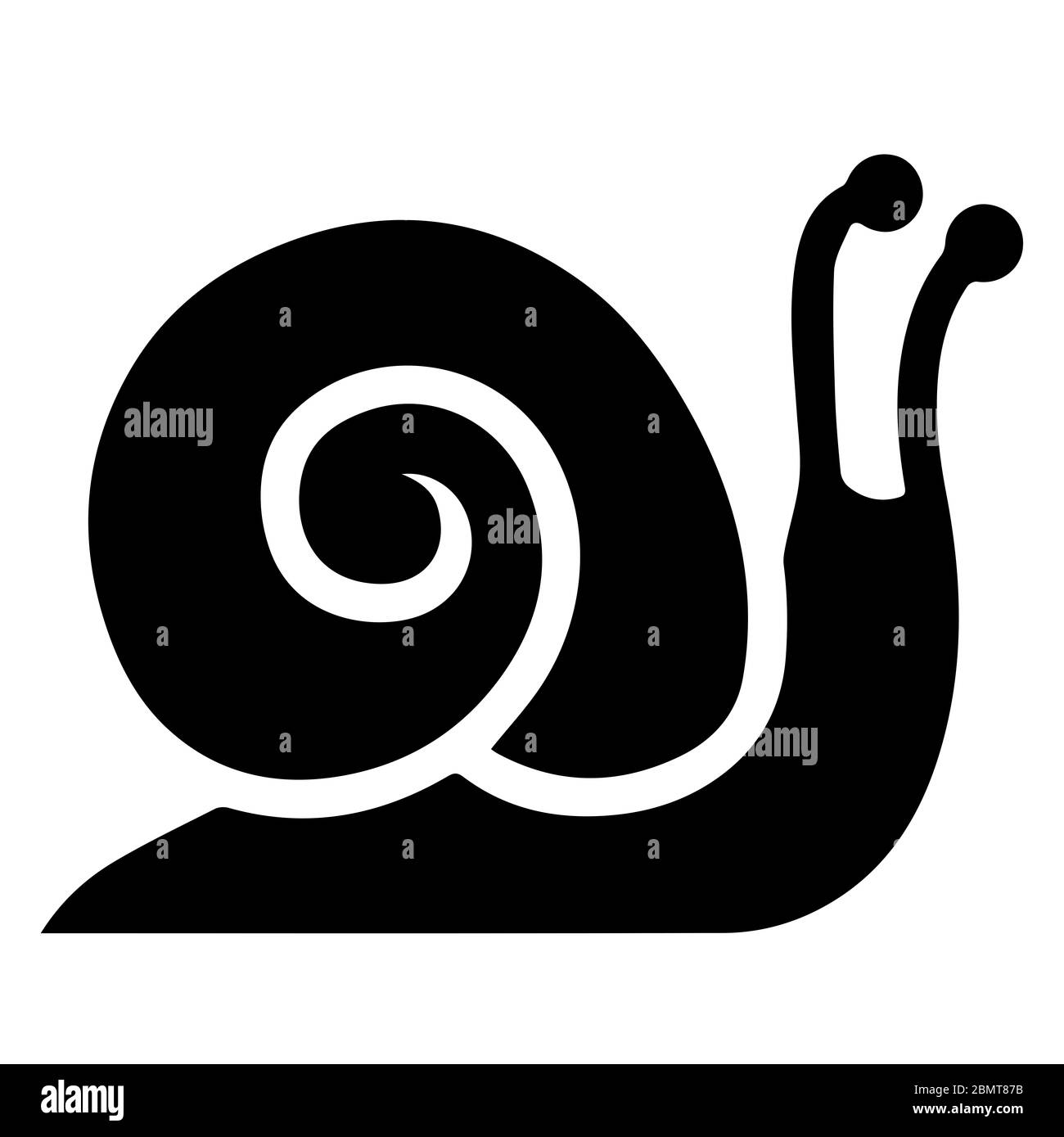 Snail silhouette on white Black and White Stock Photos & Images - Alamy
