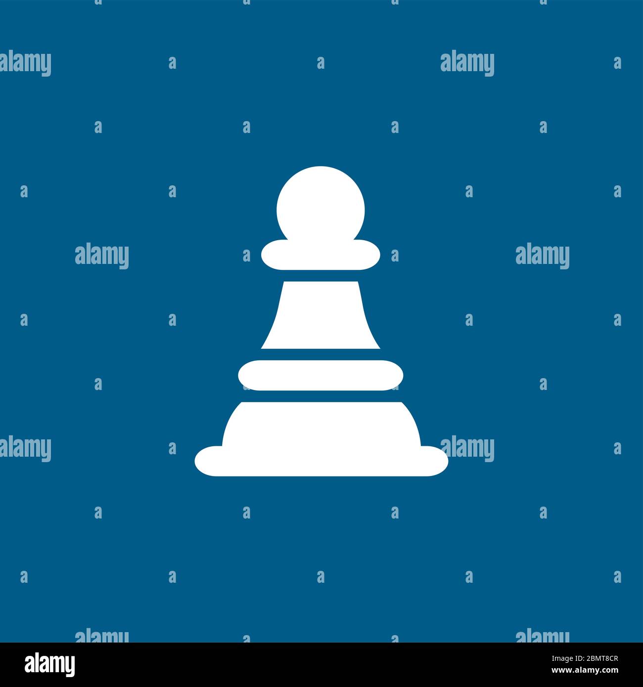 Chess Pawn Icon On Blue Background. Blue Flat Style Vector Illustration ...