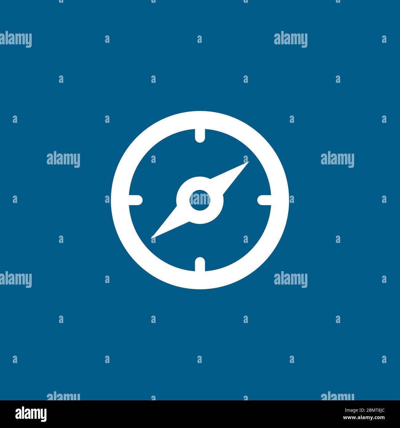 Compass Icon On Blue Background. Blue Flat Style Vector Illustration ...