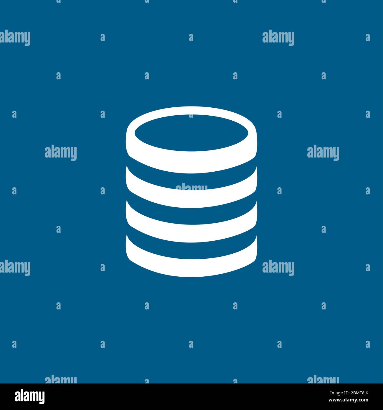 Coin Icon On Blue Background. Blue Flat Style Vector Illustration Stock ...