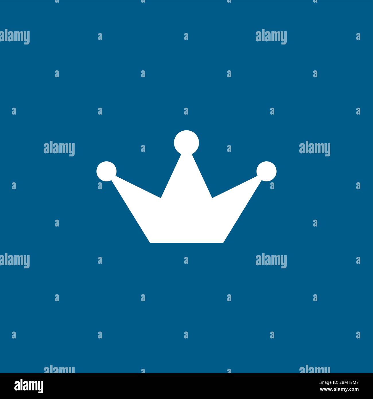 Crown Icon On Blue Background. Blue Flat Style Vector Illustration ...